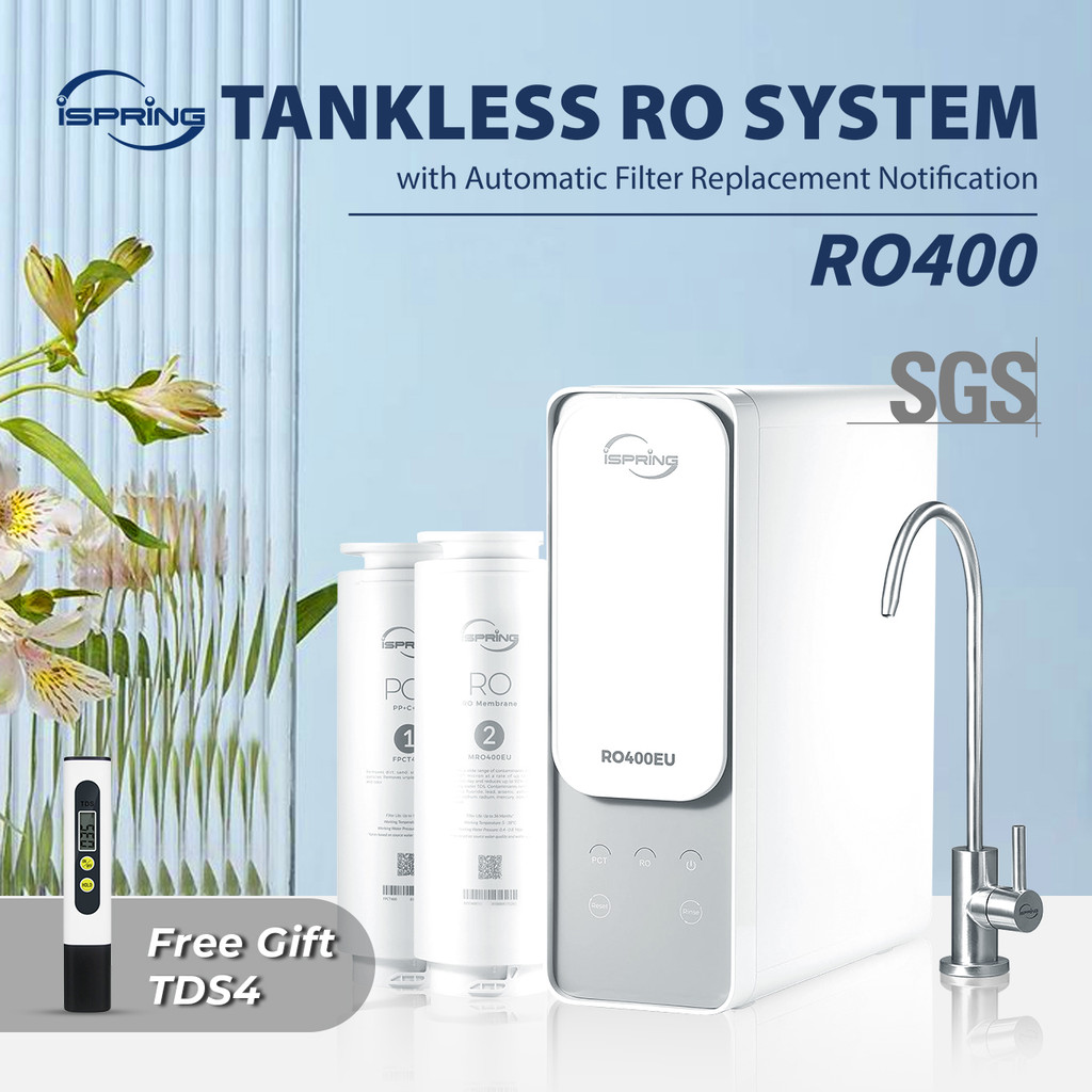 iSpring RO400 RO System Tankless Water Filtration System SGS certified ...