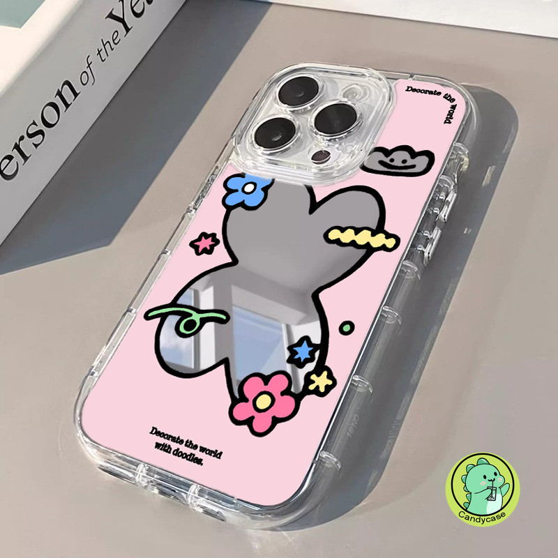 Airbag Mirror Phone Case For Meizu 21 Cover Cute Cartoon Flower Frame ...