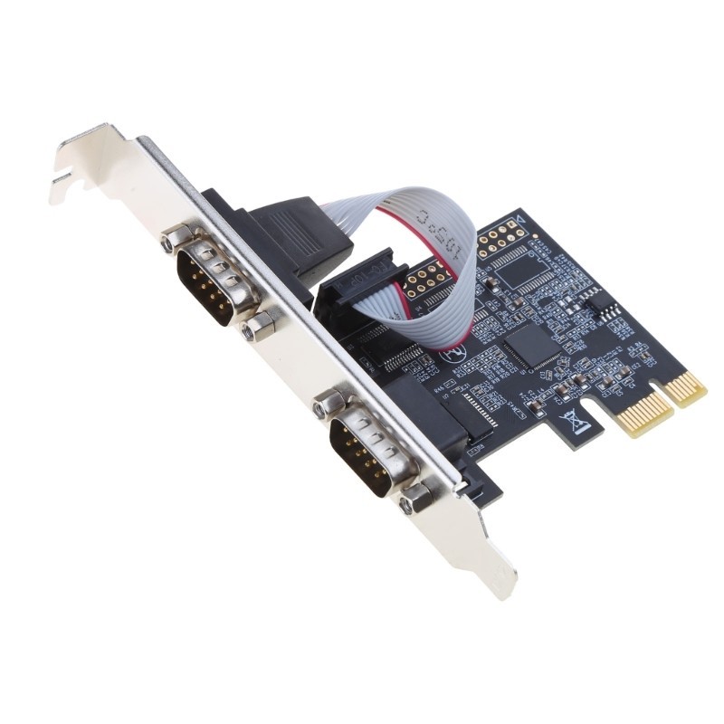 R* 2 Port Serial PCI for Express Expansion Card RS232 Com Serial Card ...
