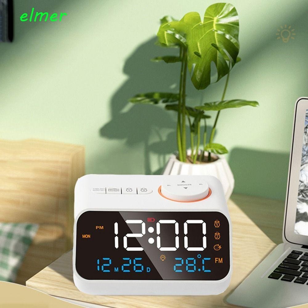 ELMER FM Radio LED Alarm Clock, Adjustable Volume USB Charging Digital ...