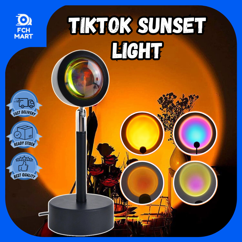 USB Projection Adjustable Sunset Lamp Sunset Lamp Sunset Light 180 ...