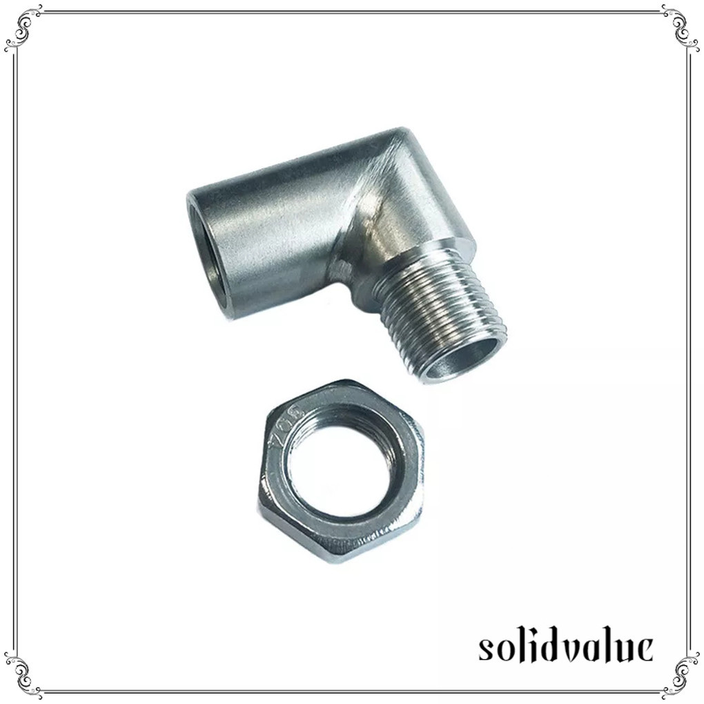 90° O2 Sensor Extender M18x5 Install Steel Stainless Adjustable O2 ...