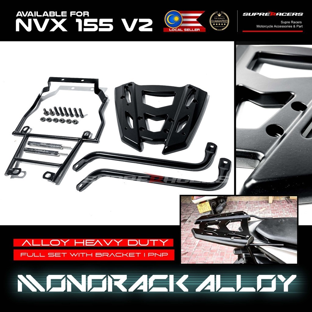NVX Alloy Box Carrier / Back Rack / Monorack Heavy Duty Tapak Kaki ...