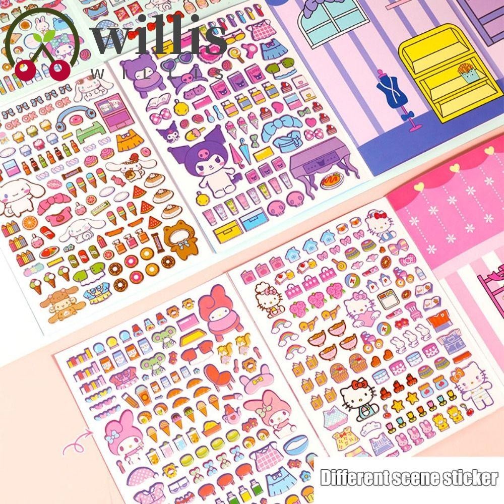 WILLIS Kuromi Bubble Stickers, 3D Bubble Six Scene Kuromi Quiet Book, DIY Handmade Sticker ...