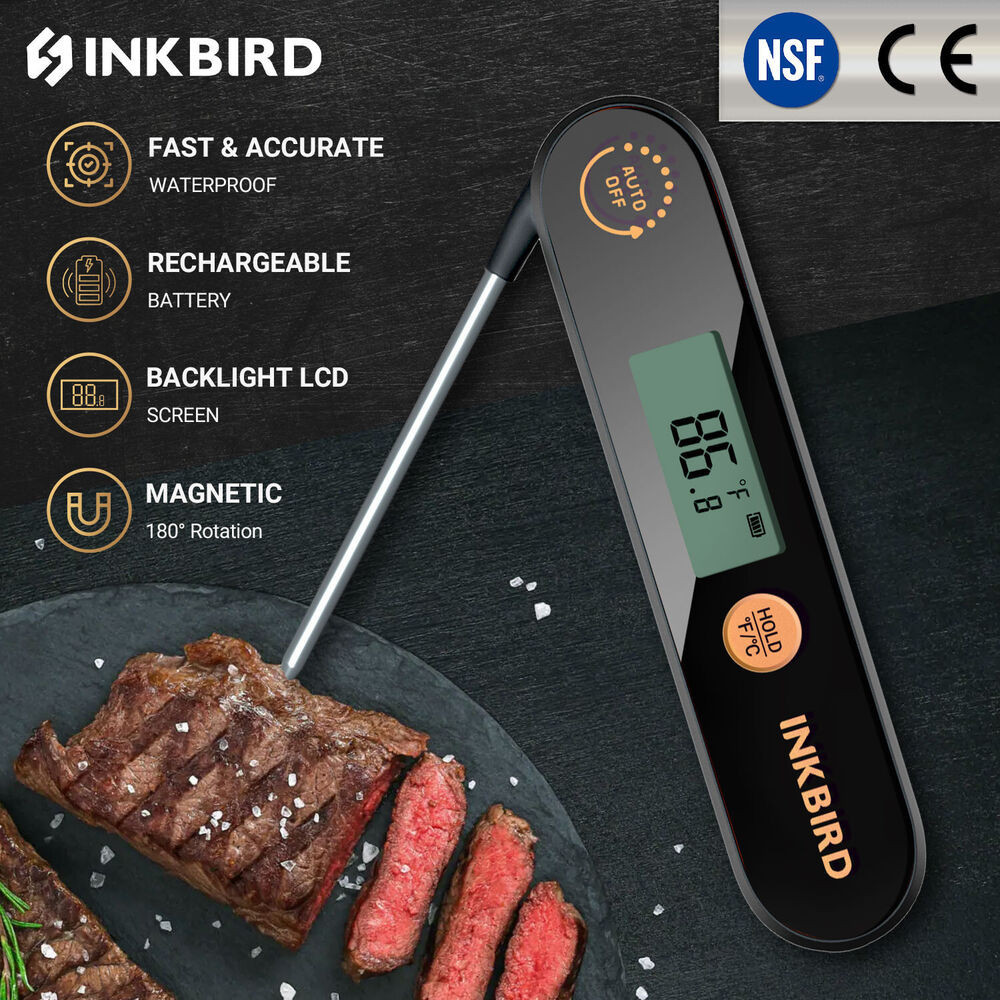 INKBIRD IHT-1X Barbecue Meat Thermometer Instant Read Cooking Food ...