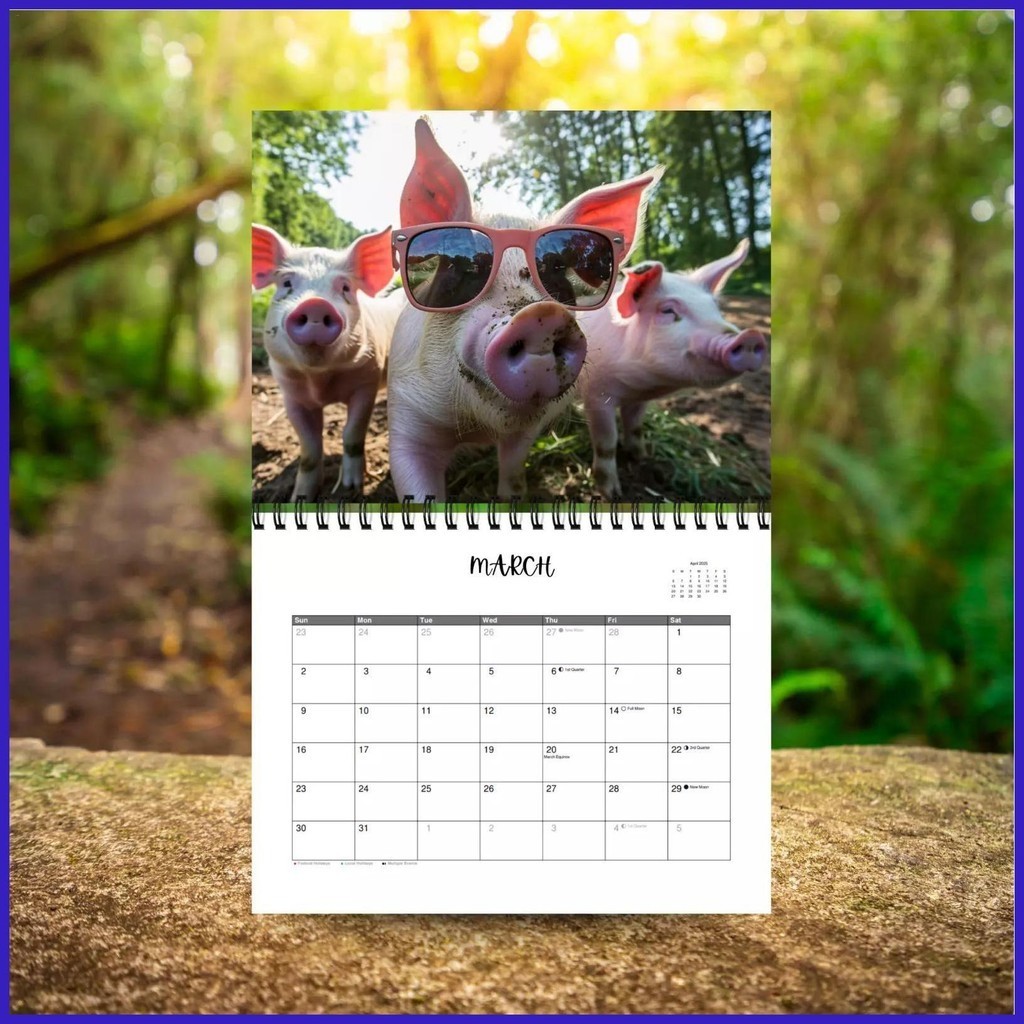 Creative Wall Calendar Aesthetic 2025 Desk Calendar Animal Theme Design ...
