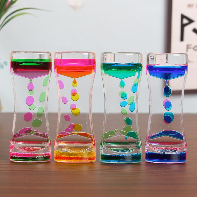 Mixed Color Liquid Hourglasses Creative Water Hourglass Motion Timer ...