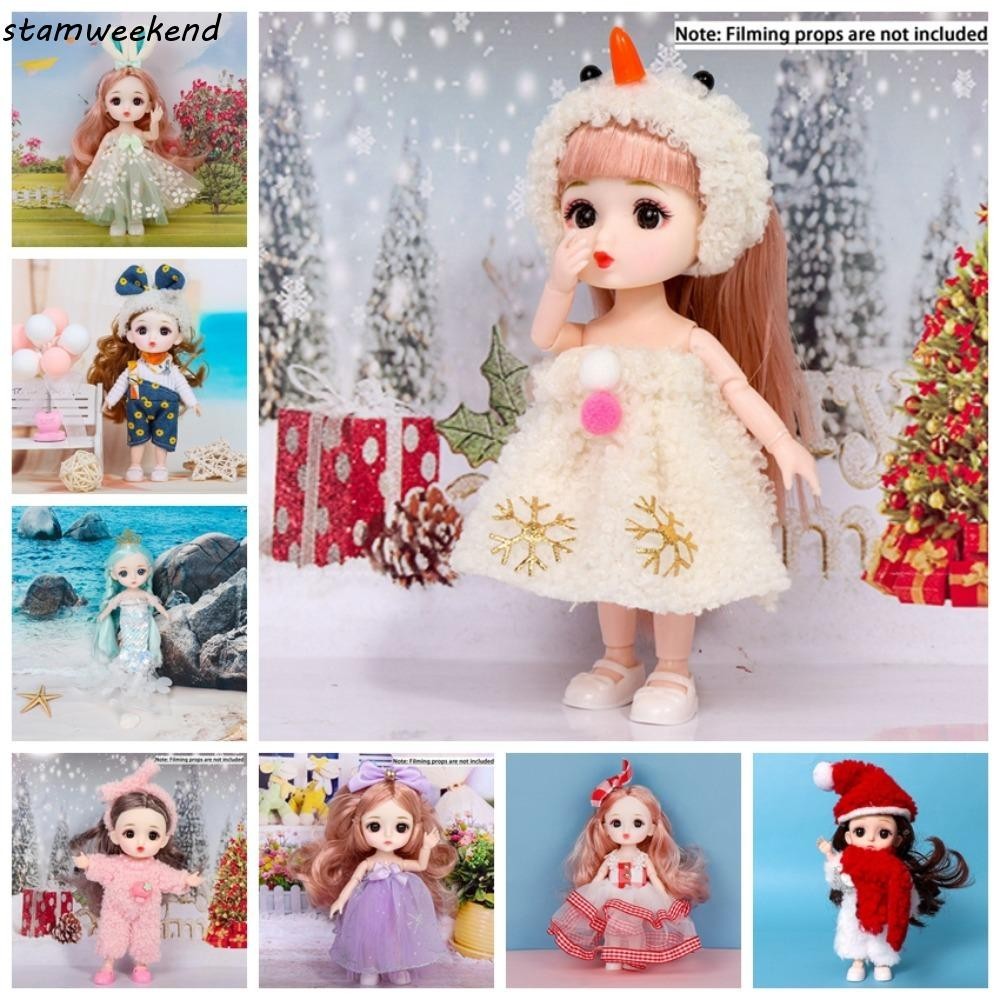 STAMWEEKEND 16cm BJD Doll, Big Eyes 1/12 Scale Cute Face BJD Doll, Full ...