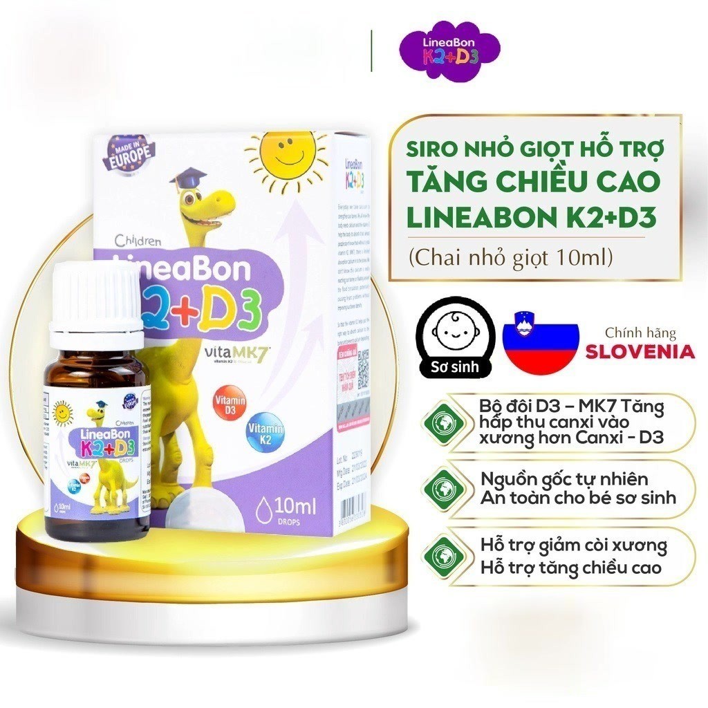 LineaBon D3 K2 drop syrup - increase height, prevent rickets for babies ...