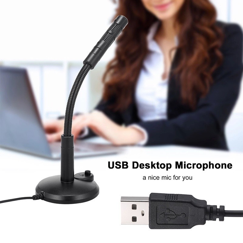USB Microphone 3.5mm Computer Desktop Plug&Play Microphone ...