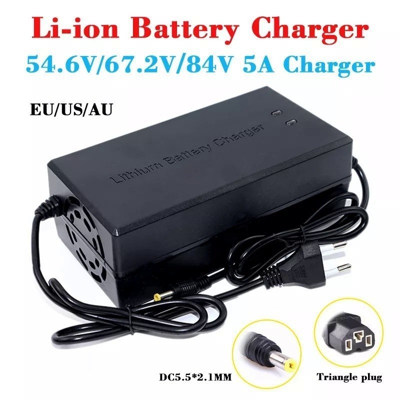 54.6V/67.2V/84V 5A Lithium Battery Charger 48V 60V 72V 5A Li-ion Charger 110-220V for 13S 16S ...