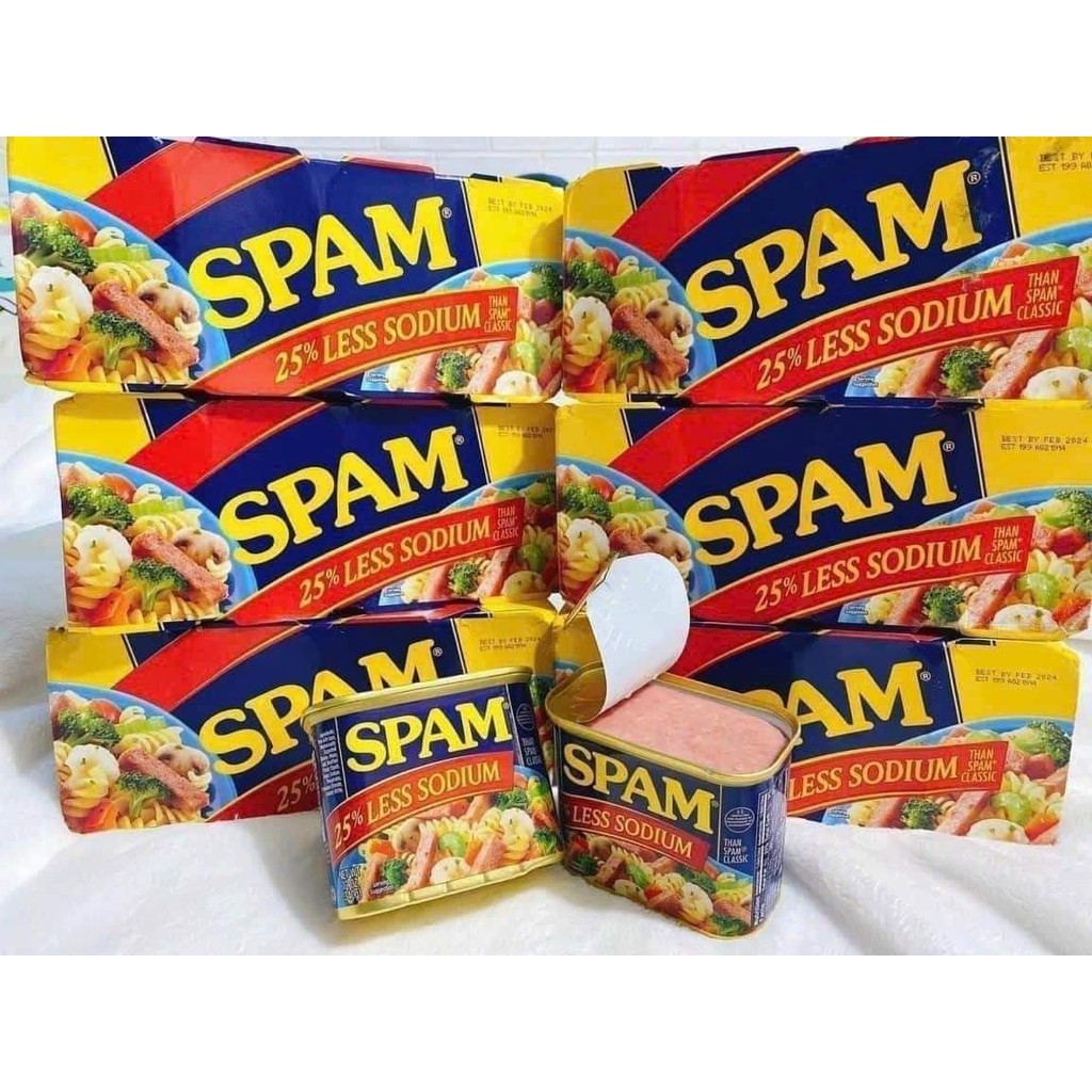 Spam canned meat 25% Less Sodium 340g American Low Salt Less Salty Smoked (Date 2027) | Shopee ...