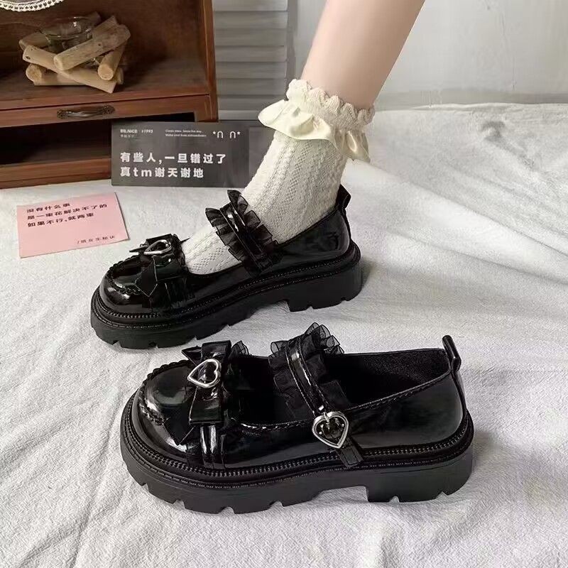 Japanese Sweet Shoes Big Toe Mary Jane Thick-Soled Small Leather Shoes ...