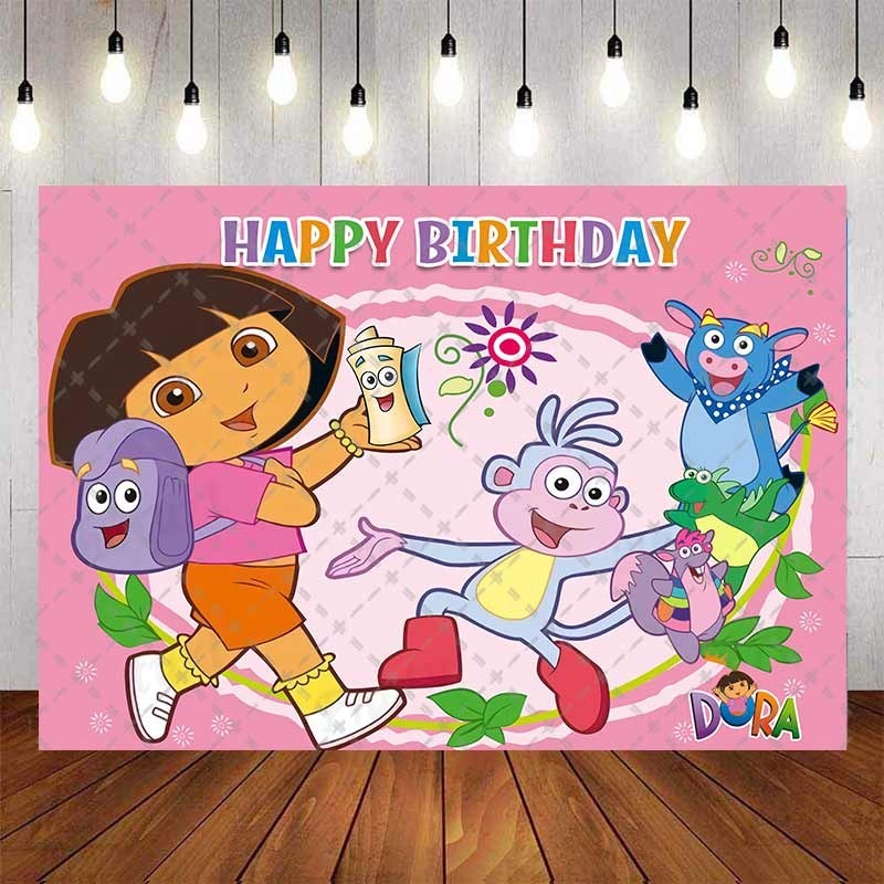 Dora the Explorer Party Birthday Backdrop For Photography Baby Shower ...