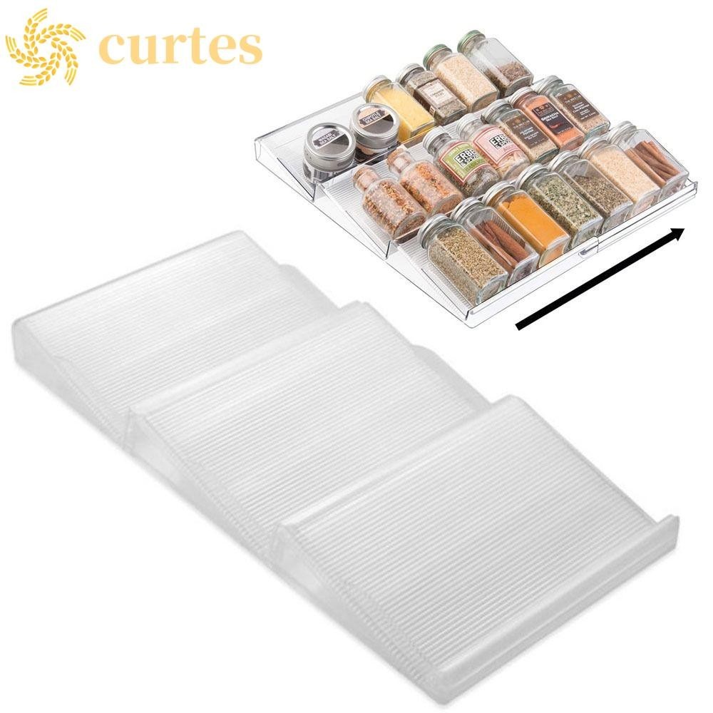 CURTES Kitchen Drawer Organizer, 3 Tier Plastic Expandable Spice Rack ...