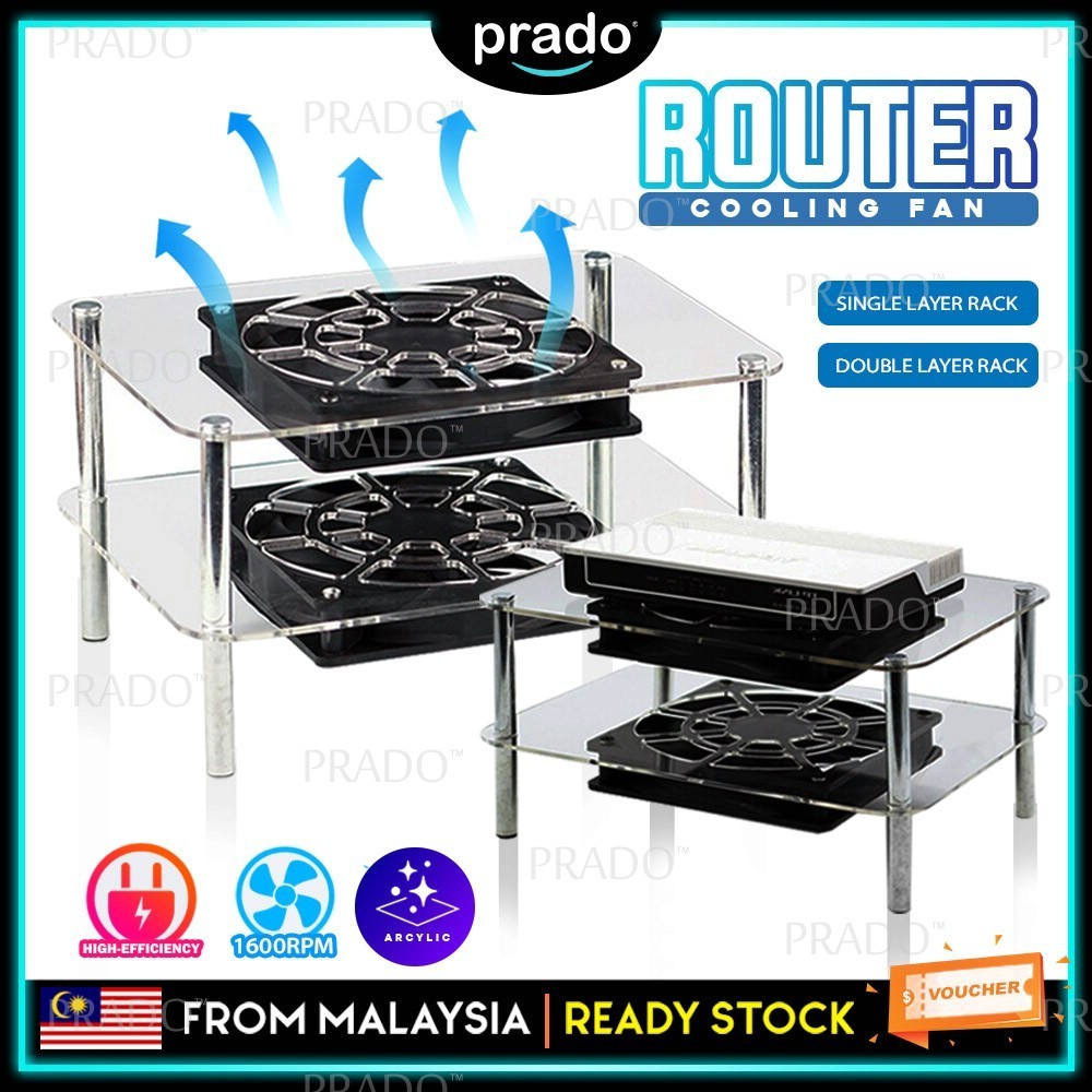 PRADO Malaysia Router Fan Acrylic WiFi Router Cooling Fan Double or ...
