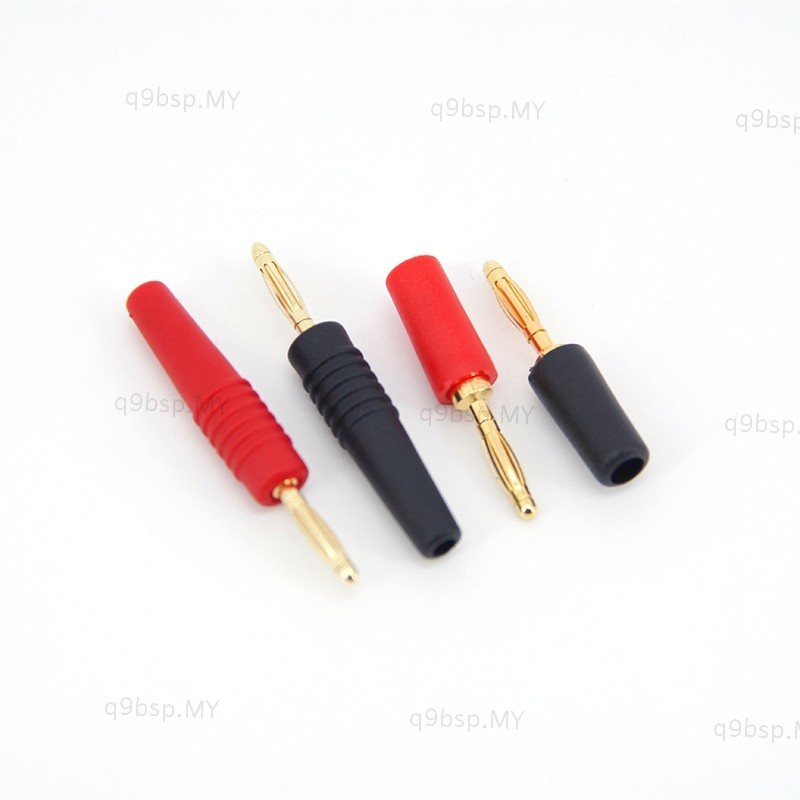 2MM Banana Gold Plated Plug Connector socket Electrical Adaptor Black ...
