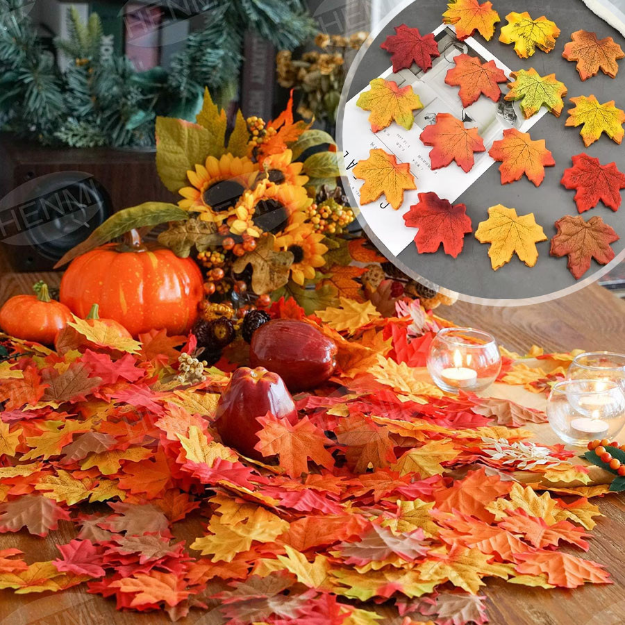250Pcs Lifelike Artificial Maple Leaves Silk Fake Autumn Leaves Diy ...