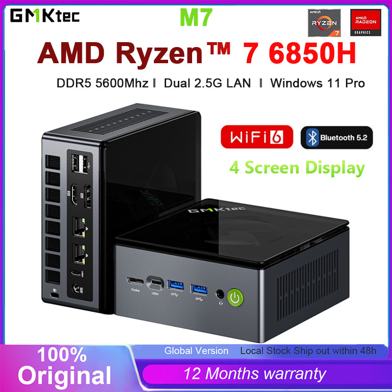 GMKtec M7 Ryzen 7 6850H Mini PC Windows 11 DDR5 5600MHz 32GB 1TB Wifi6 ...
