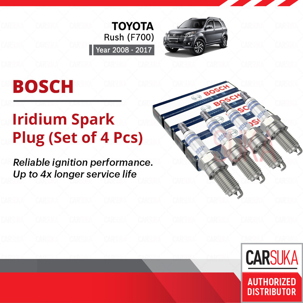 Bosch Iridium Spark Plug Toyota Rush F700 1.3 1.5 K3-VE 3SZ-VE (2008 ...