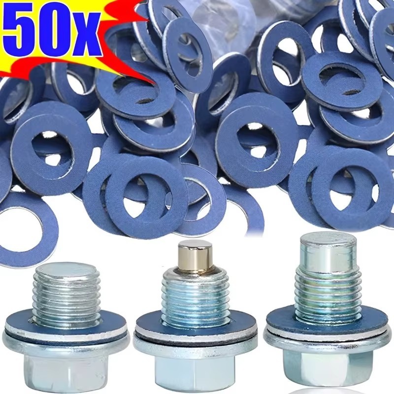 10-50Pcs Car Aluminum Oil Drain Plug Screw Gaskets Replaces Crush ...