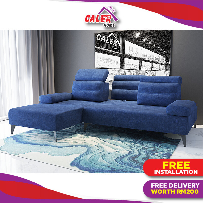 Caler Home Tuski 2 Seater + L Shape Sofa Set Living Room [Free ...
