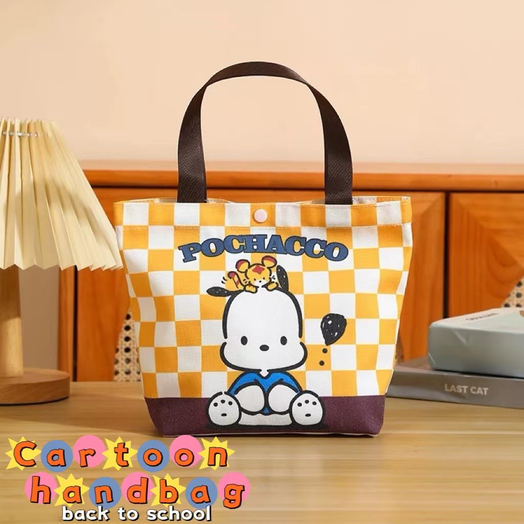 Cartoon Pochacco tote bag Lovely Kuromi Cinnamoroll canvas bag Cute ...