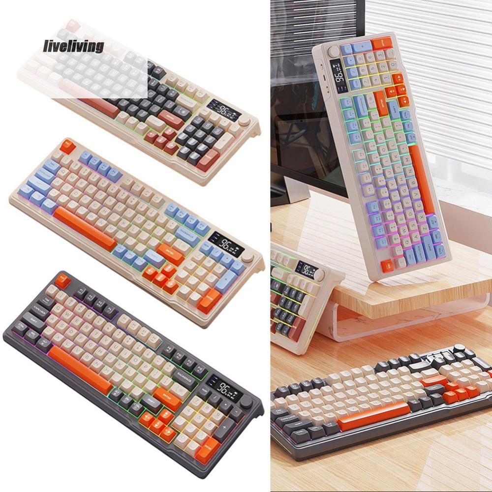 BT5.0/2.4G Dual Mode RGB Backlit Keyboard Multimedia Knob Compact ...