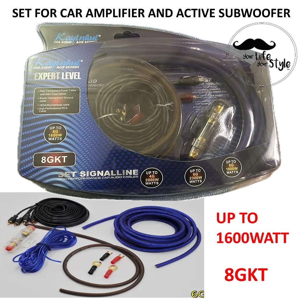 8G WIRING SET CAR AUDIO SUBWOOFER AMPLIFIER INSTALLATION POWER KIT ...