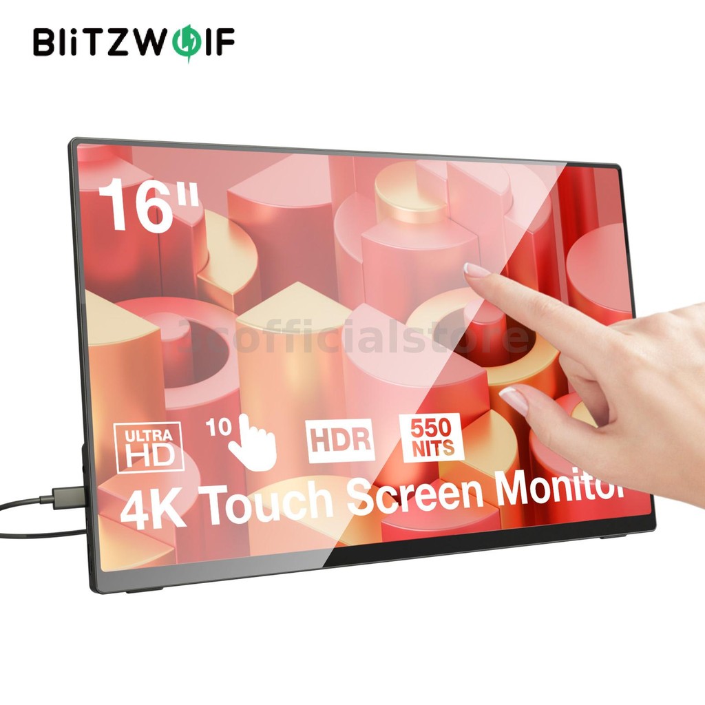 BlitzWolf® BW-PCM5 Pro 16 Inch Touchable 4K UHD Type C Portable ...