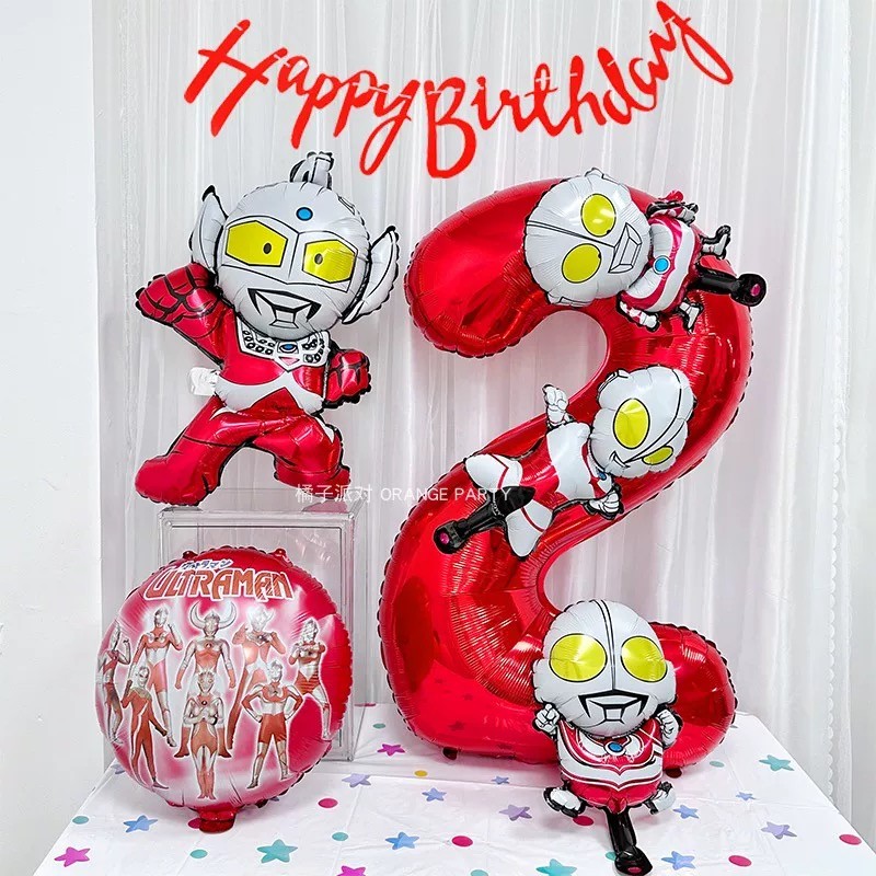 Ultraman Red Number Set Aluminum Film Balloon Children's Party Scene ...