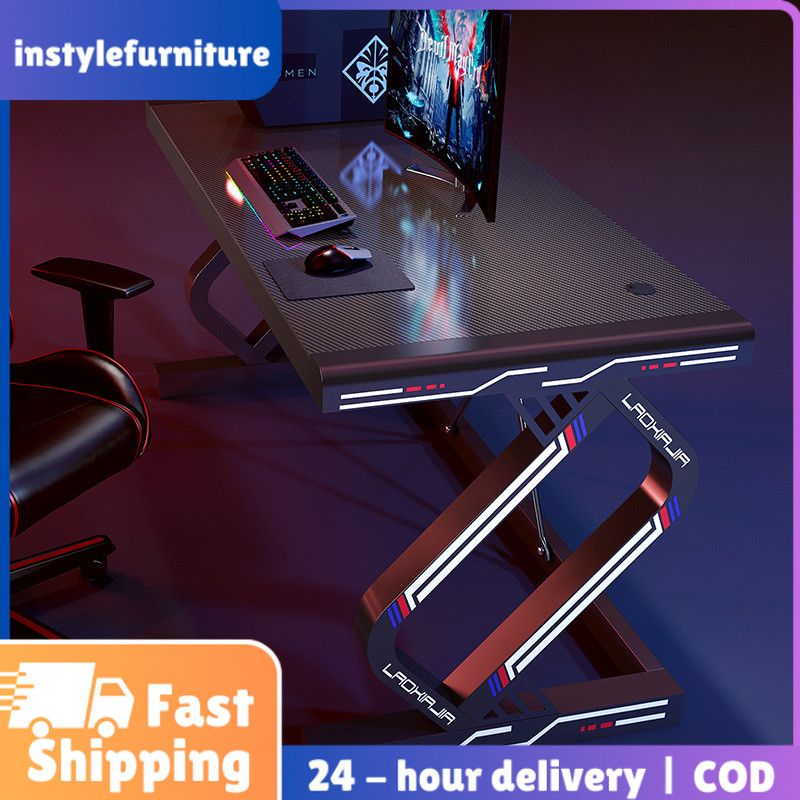 Gaming Table E-sports table Tempered Glass Computer Table Study Table ...