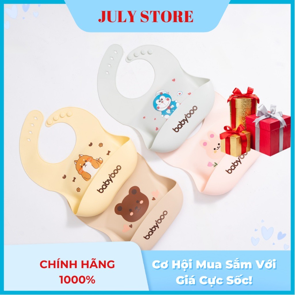 BABYBOO 4D Silicone Bibs, Korean Style, Baby Bibs with Trough Super ...