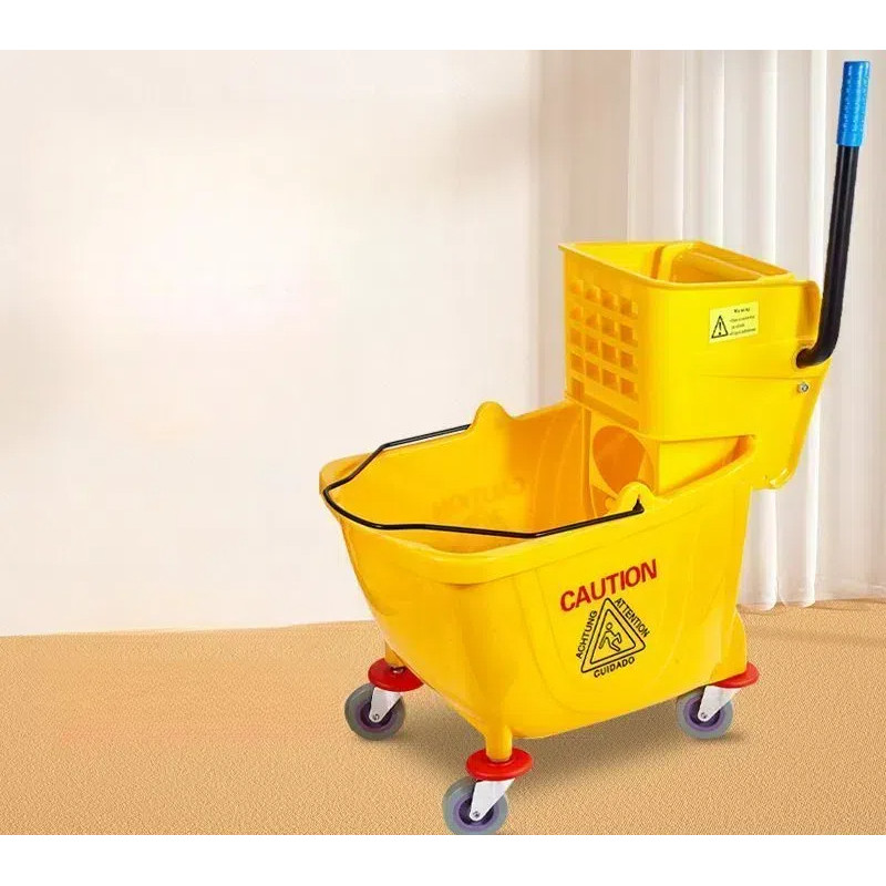 Mop Bucket with Wringer on Wheels, Home and Commercial Mop Bucket with ...