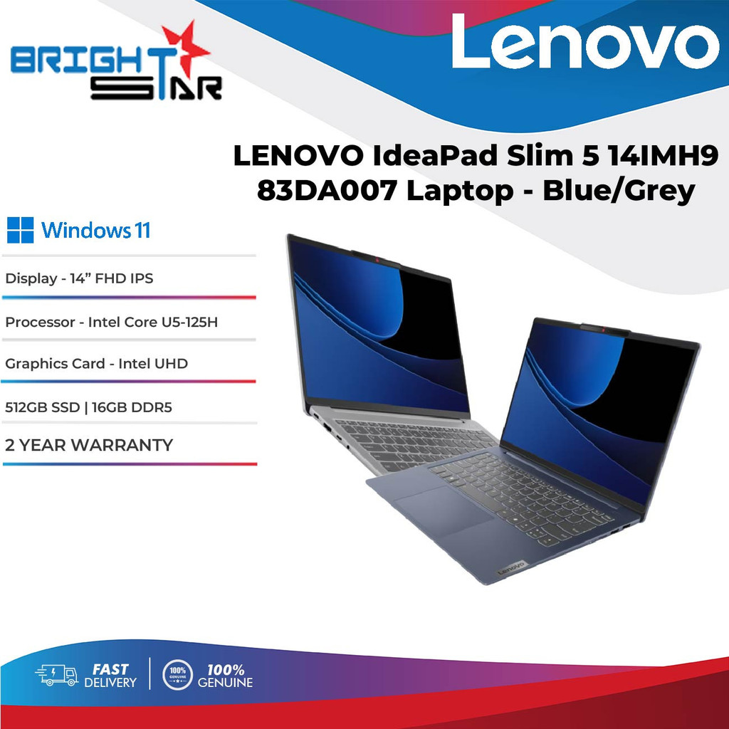 LENOVO IdeaPad Slim 5 14IMH9 83DA0073MJ/74MJ Laptop - 14" WUXGA IPS/U5-125H/16GB DDR5/512GB SSD ...