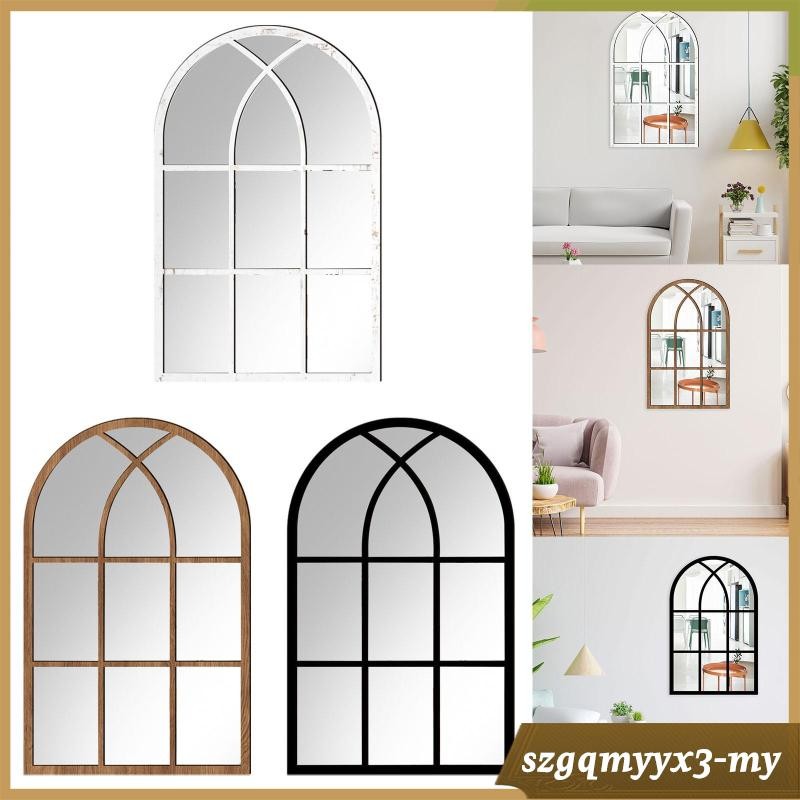 [ Arched Window Pane Wall Mounted Decorative Background Wall for Vanity ...