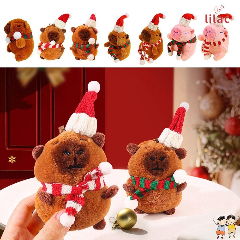 LAC Keychain Pendant, Scarf Cap Cute Christmas Capybara Doll, Kawaii ...