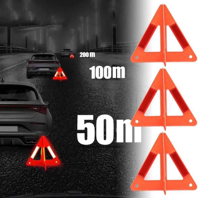 Automobile Triangle Warning Sign - Foldable Stop Sign Reflector - For ...