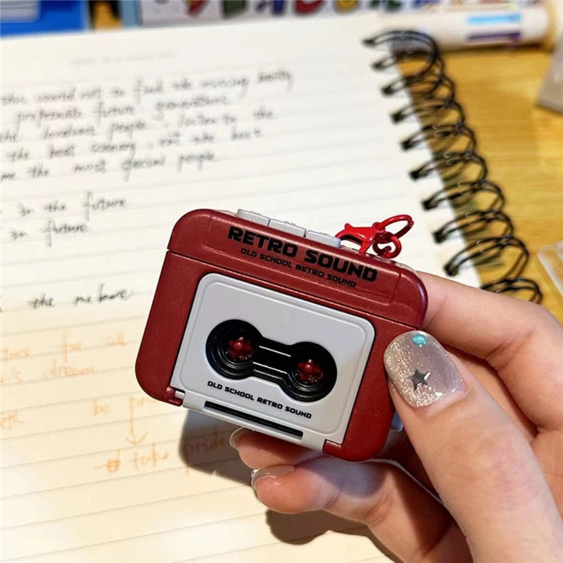 Mini Retro Recorder Keychain Portable Cassette Tape Pendant Fun Can ...
