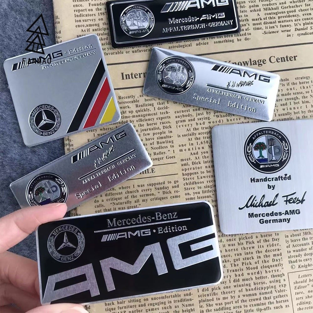 FANMAODZ Mercedes-Benz Apple Tree Aluminum Stickers Aksesori Kereta AMG ...