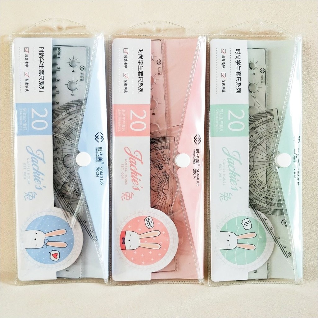 Batch Student Ruler Four-Piece Set 20cm High-Appearance Transparent ...