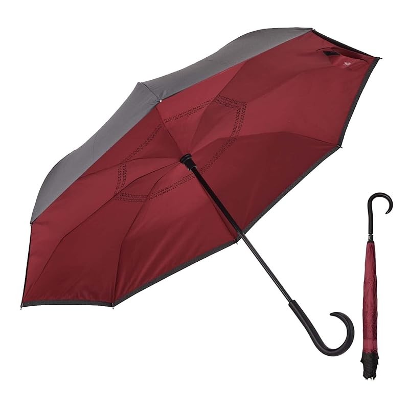 Waterfront Unisex Reverse Umbrella - Wine Red 60cm | Shopee Malaysia