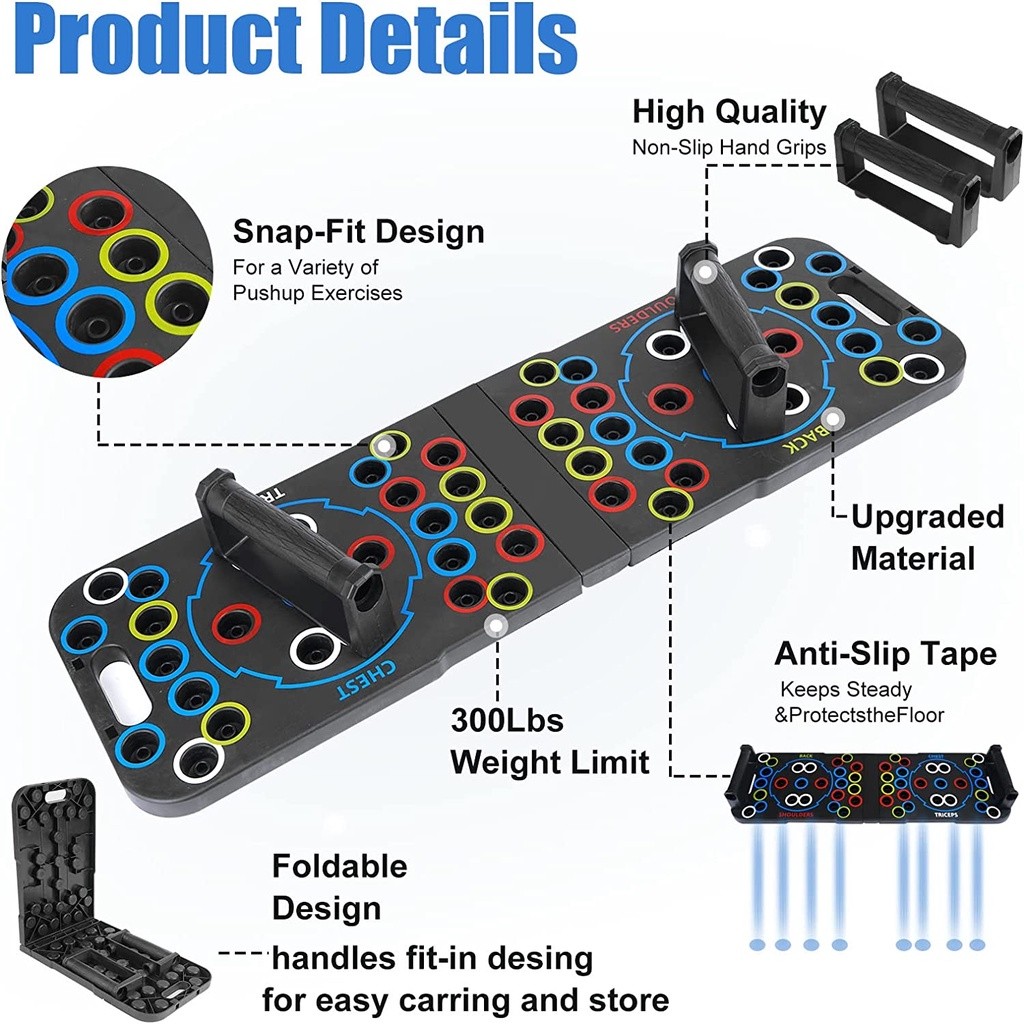 54 in 1 Foldable Push Up Board home gym fitness exercise portable frame ...