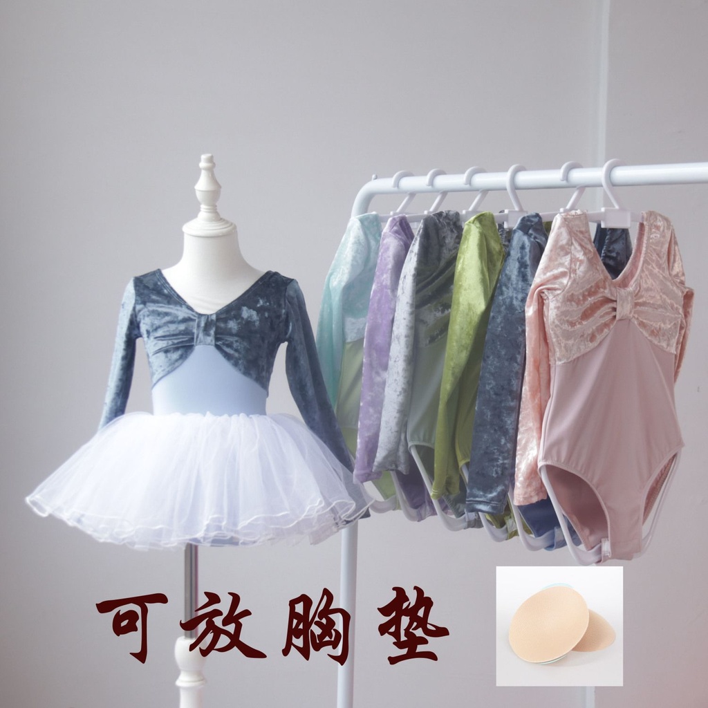 Children Dance Ballet Velvet Practice Toddler Girls Long-Sleeved One ...