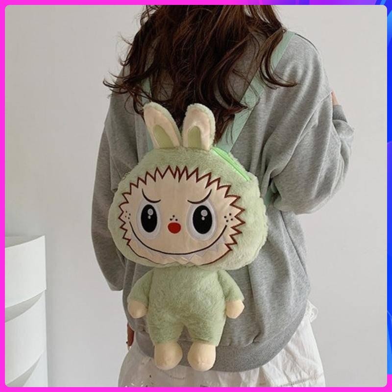 (Ready Stock) 38*30*9cm Labubu bag Bubble Rabbit Labubu Doll Plush ...