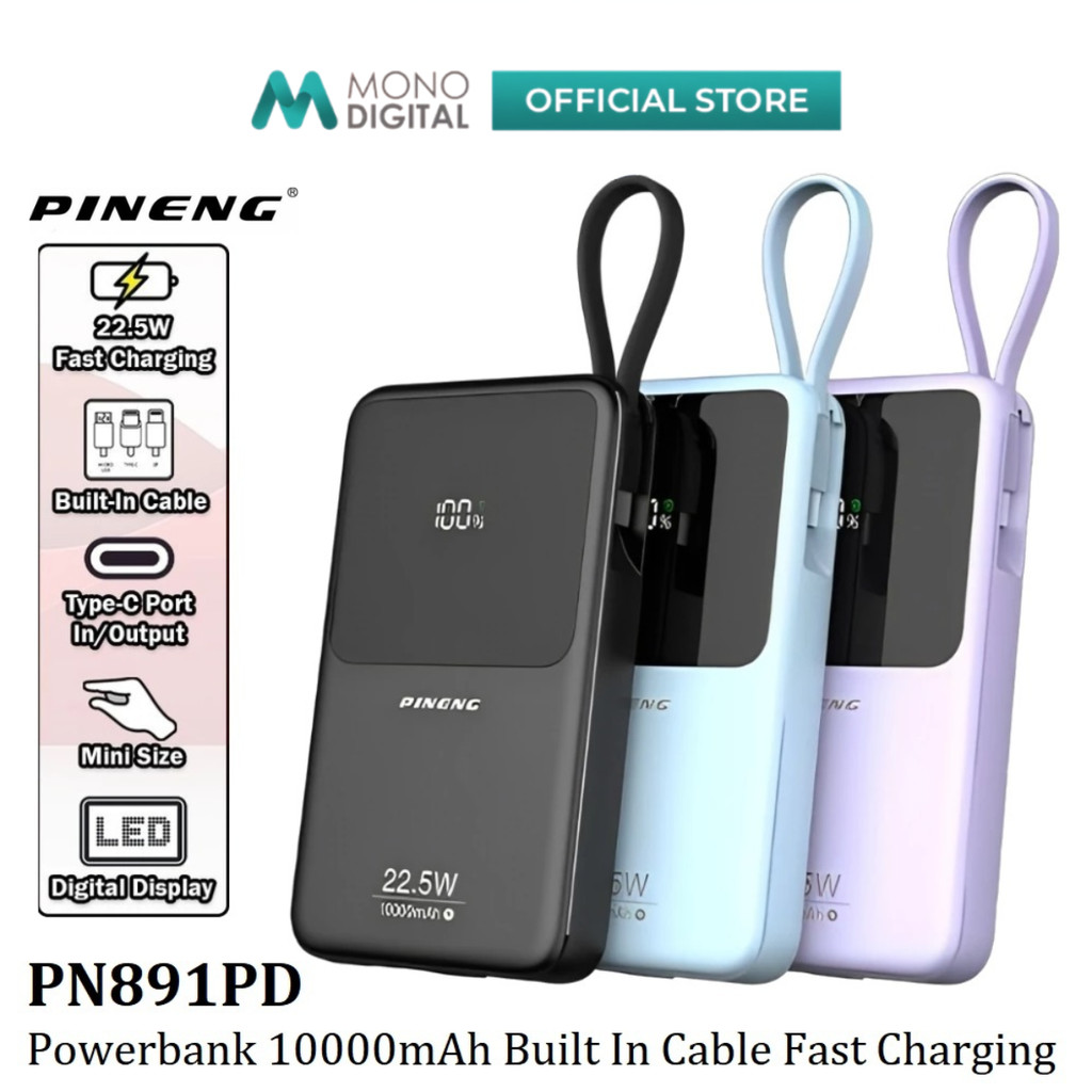 PINENG PN891PD 22.5W 10000MAH SLIM AND COMPACT PORTABLE POWERBANK WITH ...