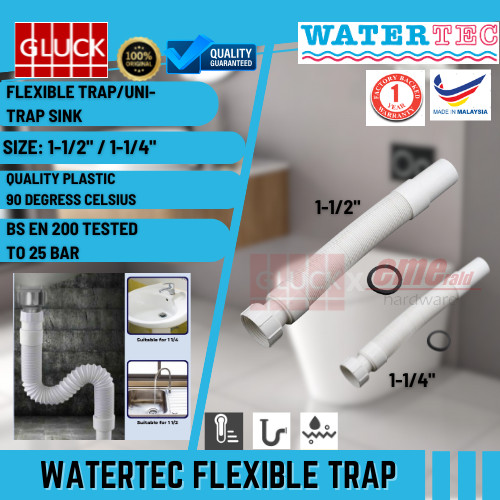 WATERTEC PVC FLEXIBLE BASIN TRAP/ Uni-Trap Sink (1-1/2" / 1-1/4 ...