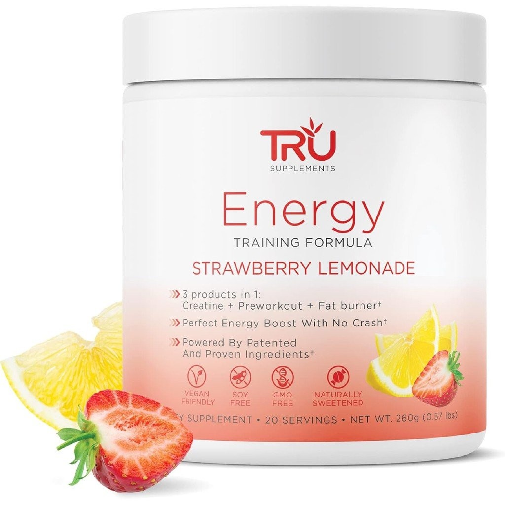 TRU Supplements Energy, Pre Workout Training Formula, Vegan Friendly ...