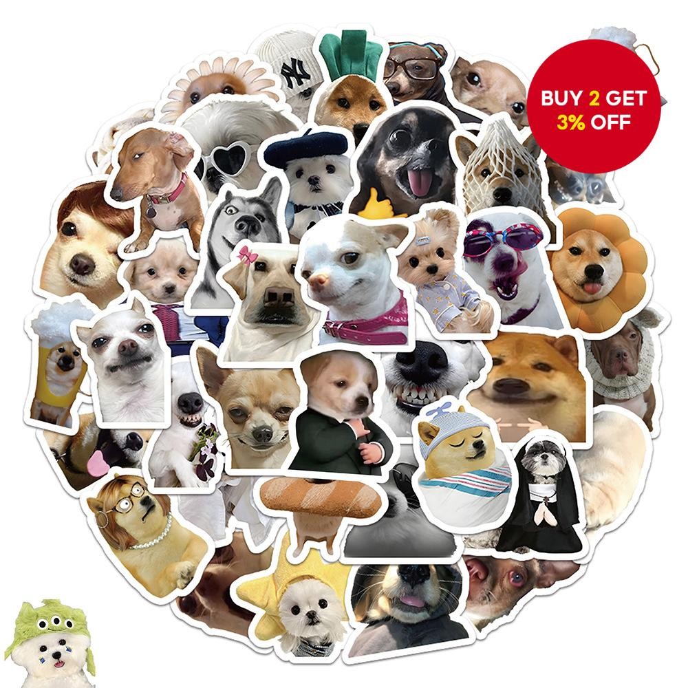 60PCS MEME Dogs Cartoon Waterprrof Sticekrs For Laptop Notebook Helmet ...