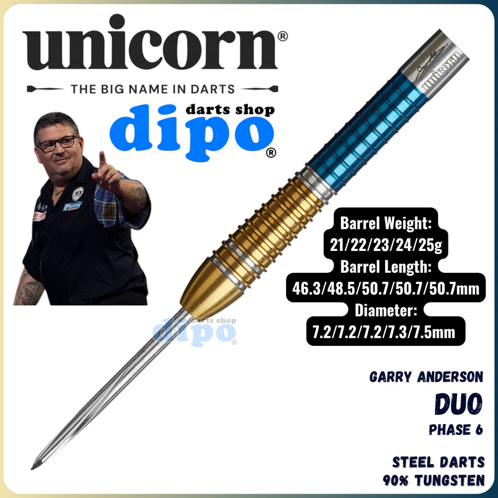 UNICORN GARY ANDERSON PHASE 6 DUO (World Champion 90% Tungsten ...